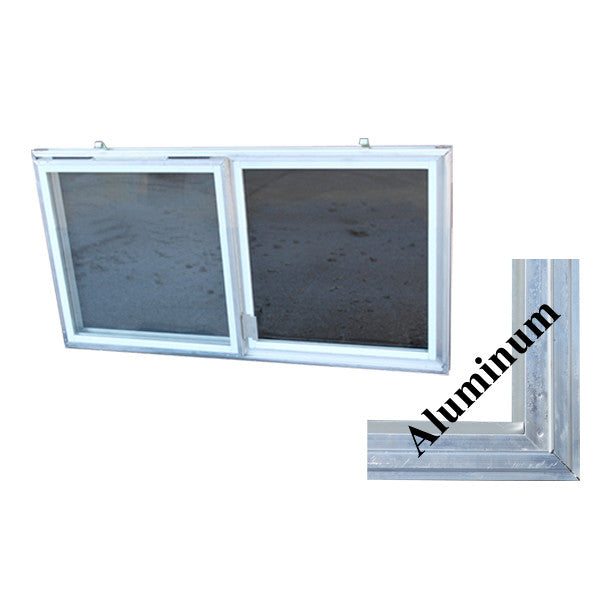 C-300-12 Aluminum Basement Window Insert, Single Pane Glass