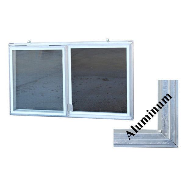 C-300-20 Aluminum Basement Window Insert, Single Pane Glass