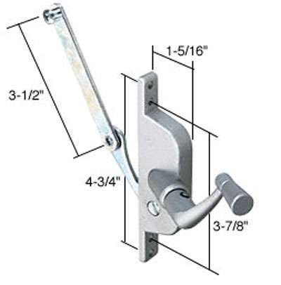 Jalousie/Louver Window Operator, 3-1/2 inch Link, Aluminum